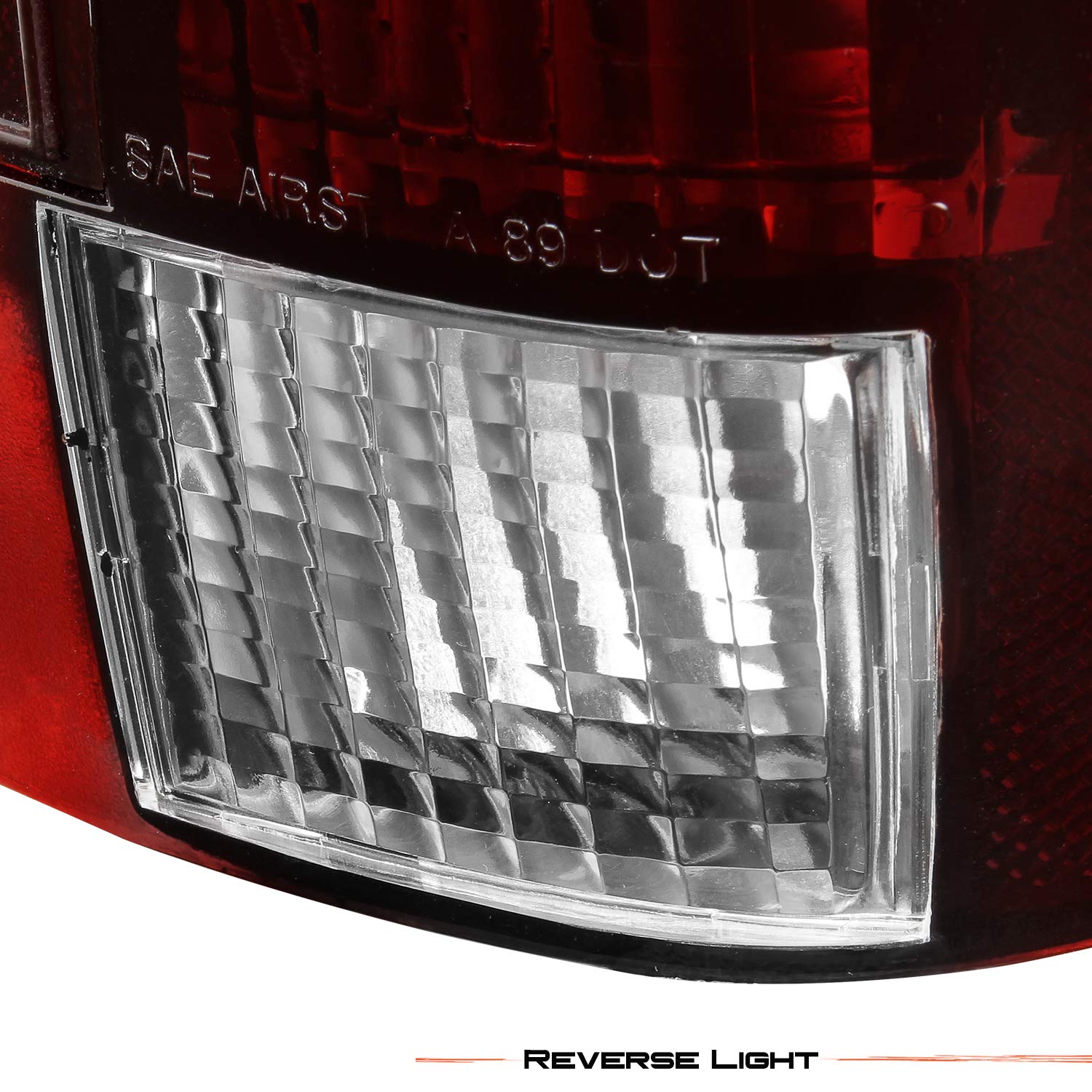 AKKON - For 87-97 Ford Bronco F150 F250 F350 Pickup Truck Dark Red Tail Lights Brake Lamps Replacement Pair Assembly