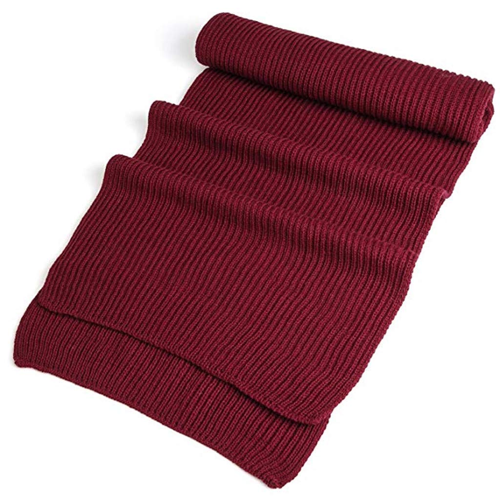EONPOW Warm Autumn and Winter Scarf, Unisex Pure Color Winter Neck Warm Knitting Yarn Scarf