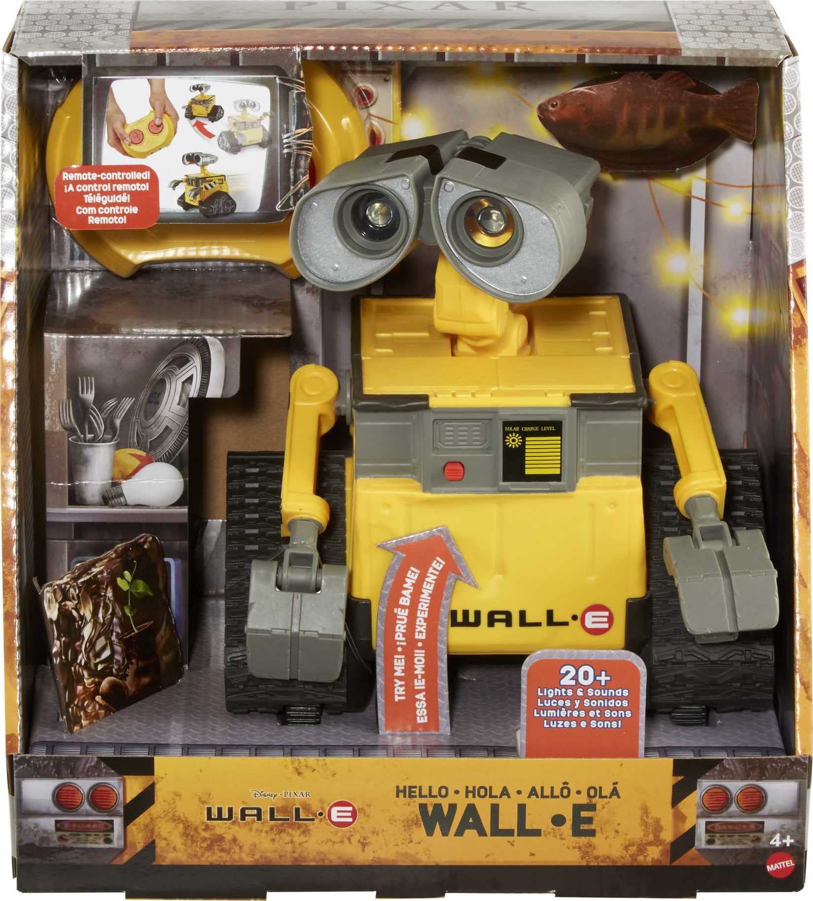 Disney and Pixar WALL-E Robot Toy, Remote Control Hello WALL-E Robot Figure, Gifts for Kids (Amazon Exclusive)