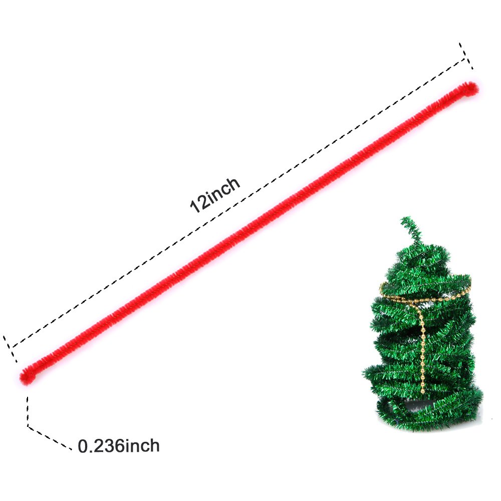 Caydo Christmas Pipe Cleaners Set, Including 120PCS Christmas Pipe Cleaners, 6 Sizes Pom Poms and 4 Sizes Wiggle Eyes for Kids DIY Arts & Crafts Projects and Christmas Decorations