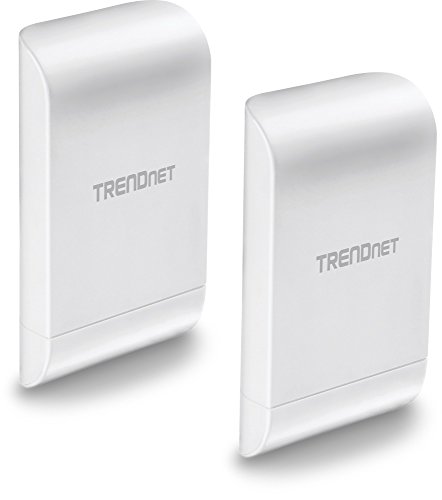 TRENDnet 10dBi Wireless N300 Outdoor PoE Pre-configured Point-to-Point Bridge Bundle Kit, TEW-740APBO2K, 2 x Pre-configured Wireless N Access Points, IPX6 Rated Housing, Built-in 10 dBi Antennas white