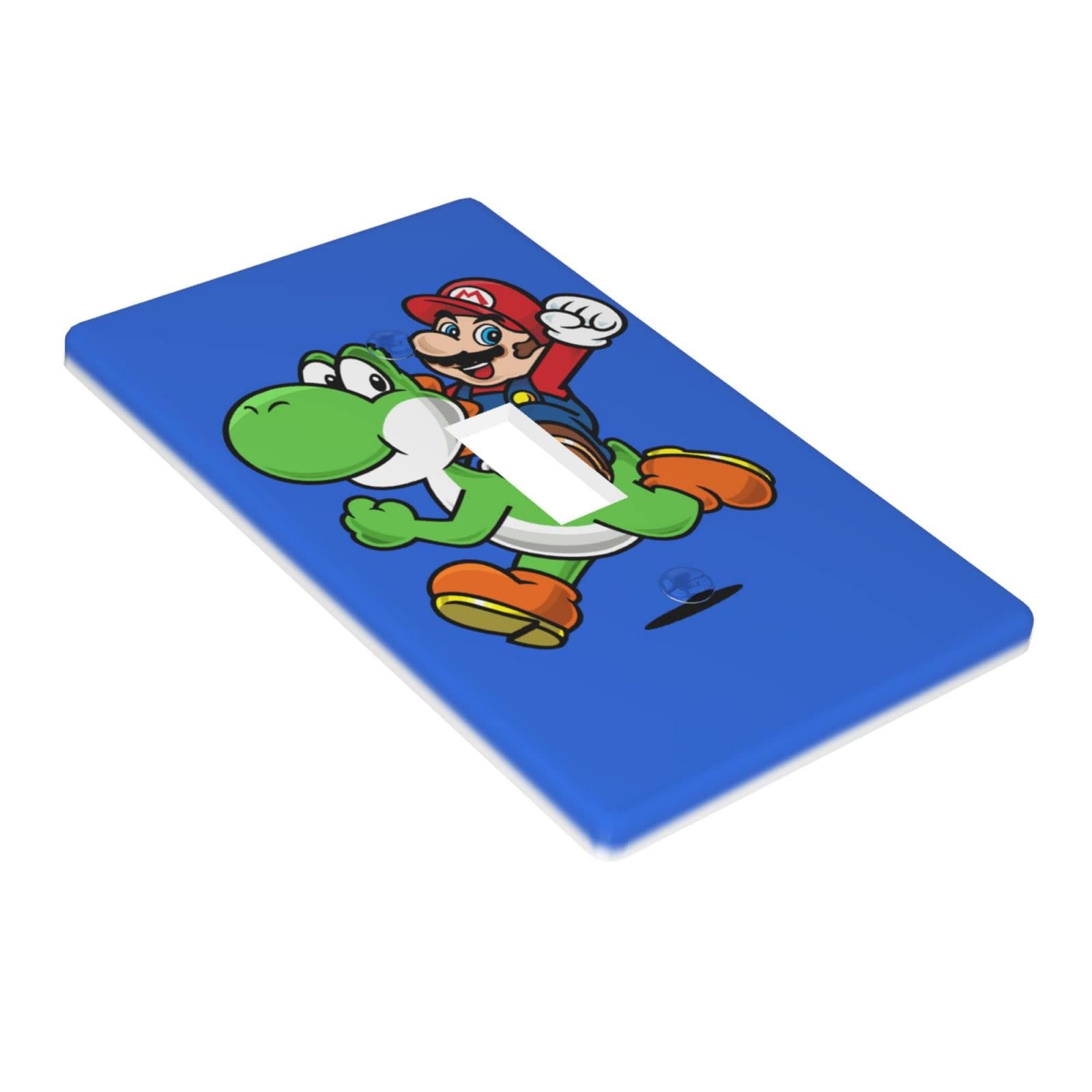 Cartoon Light Switch Cover Decortive Single Toggle Blue Wall Plate for Kids Bedroom Kitchen Nursery Home Decor