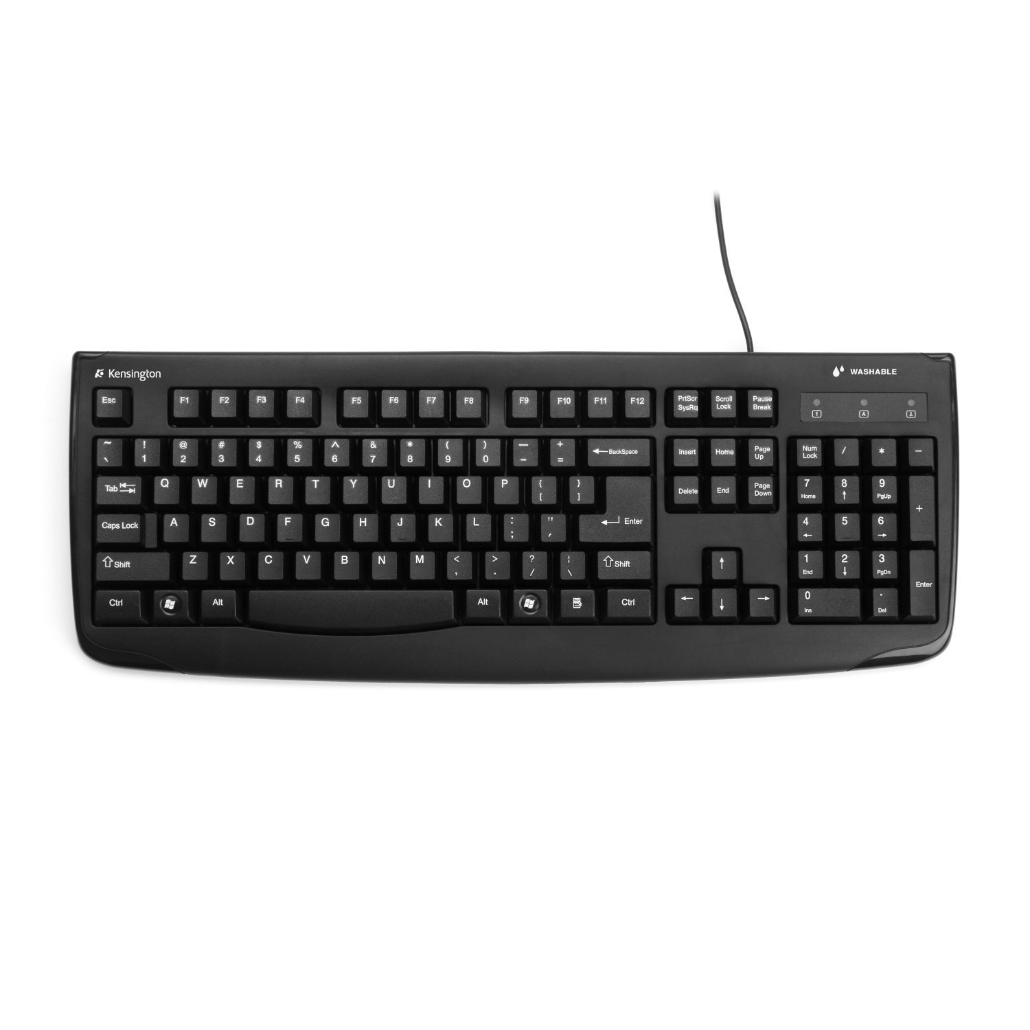 Kensington Pro Fit USB Washable Keyboard, Black (K64407US),17-3/4" Width