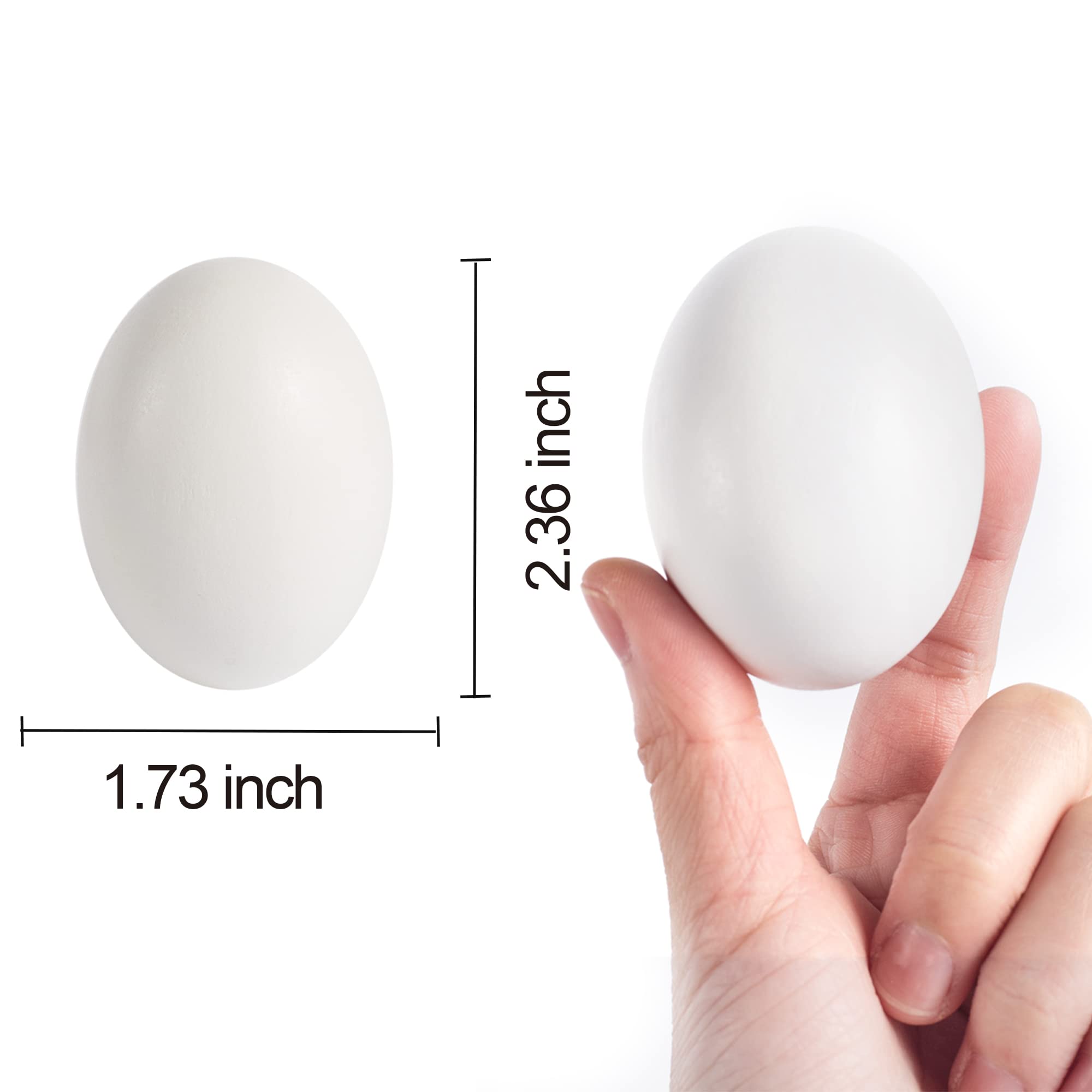 JOYIN 18 Pcs 2.36" Easter Eggs, White Wooden Eggs, Unpainted Wooden Fake Eggs for Kids Easter DIY Paint Your Own Egg Decor, Easter Eggs Hunt, Easter Craft, Easter Basket Stuffers, Crafts Activities