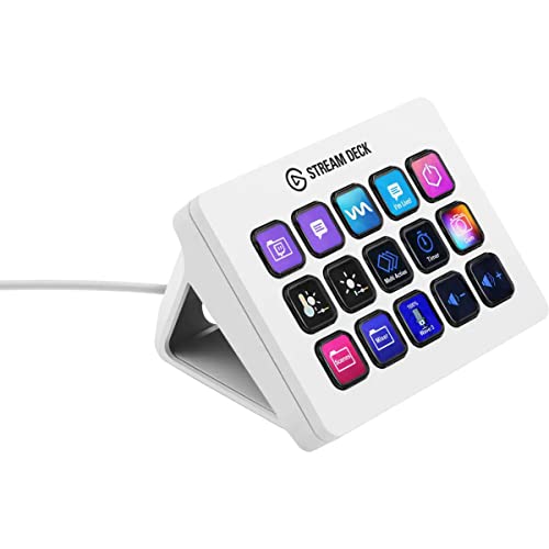 Elgato Stream Deck MK.2 White – Studio Controller, 15 macro keys, trigger actions in apps and software like OBS, Twitch, YouTube and more, works with Mac and PC
