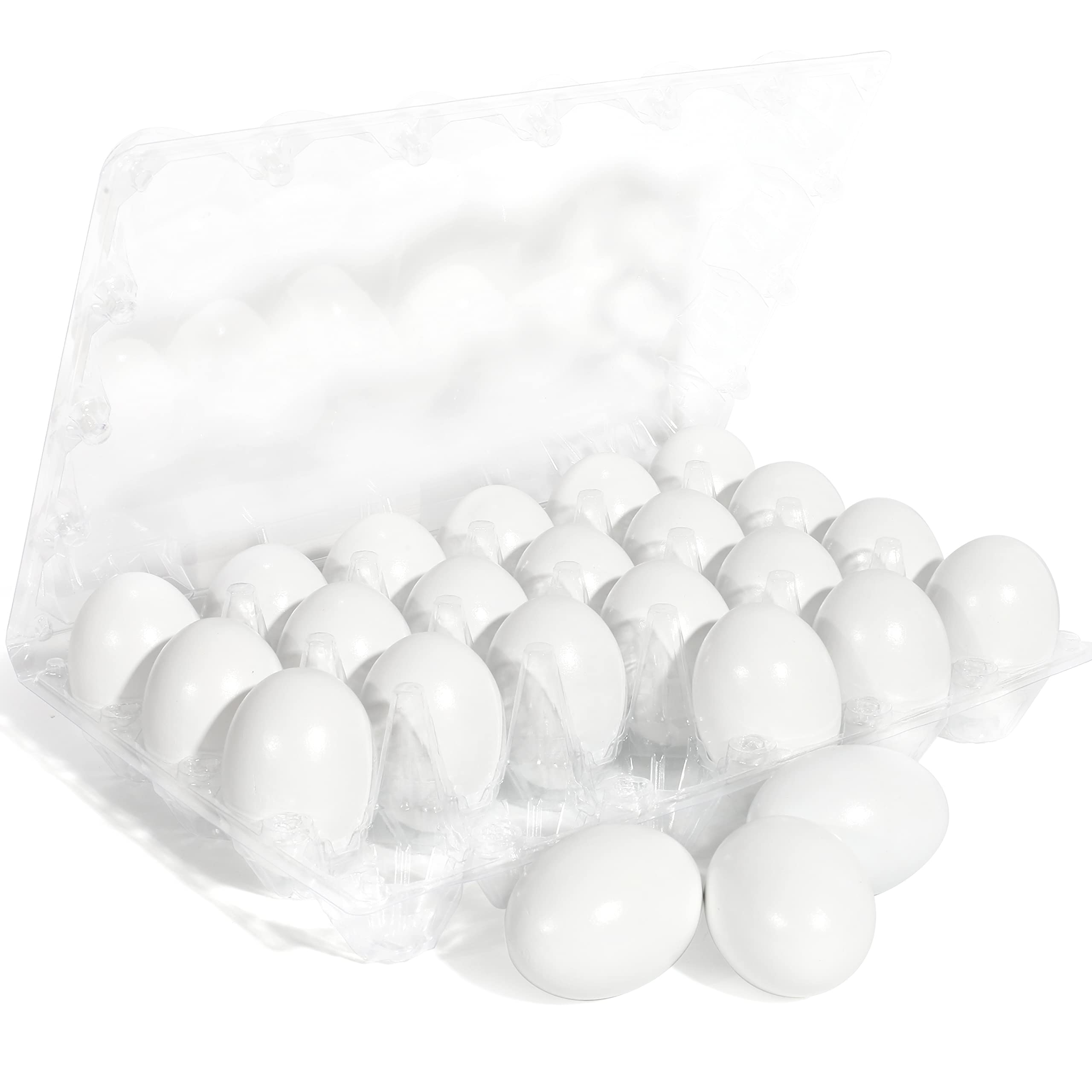 JOYIN 24 Pcs 2.36" White Easter Wood Eggs, Craft Fake Eggs, Decorating Eggs for Kids Easter DIY Paint Your Own Egg Decor, Easter Craft, Easter Basket Stuffers, Easter Eggs Hunt, School Supplies