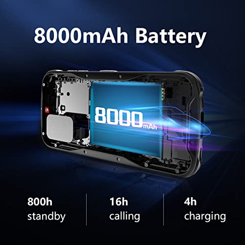 CONQUEST S20 Unlocked Rugged Smartphone, Android 11 Rugged Cell Phone, with PTT Walkie Talkie Button, 8000mAh Battery 6.3'' FHD+, 20MP Night Vision Camera IP68/IP69K, NFC(8+256GB, Red)