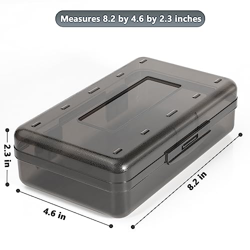 DANRONG Pencil Box, Large Capacity Pencil Case, Plastic Pencil Boxs for Kids Girls Boys Adults, Hard Crayon Box Storage with Snap-Tight Lid for School Office Supplies