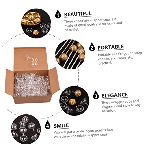 Dessert Cups 50pcs Chocolate Torus Clear Wrapping Paper Fresh Flower Bouquet Mini Cake Boxes Small Muffin Holder Chocolate Truffle Wrapper Cup Truffle Holder Truffle Cup