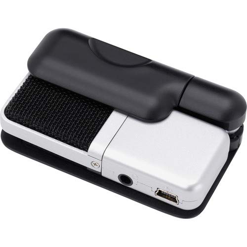 Samson Go Mic Portable Clip-on USB Condenser Microphone (Titanium)- USB 2.0 Hub with Individual LED lit Power Switches + Cleaning Cloth β Deluxe Bundle Great for Podcasting and Field Recording