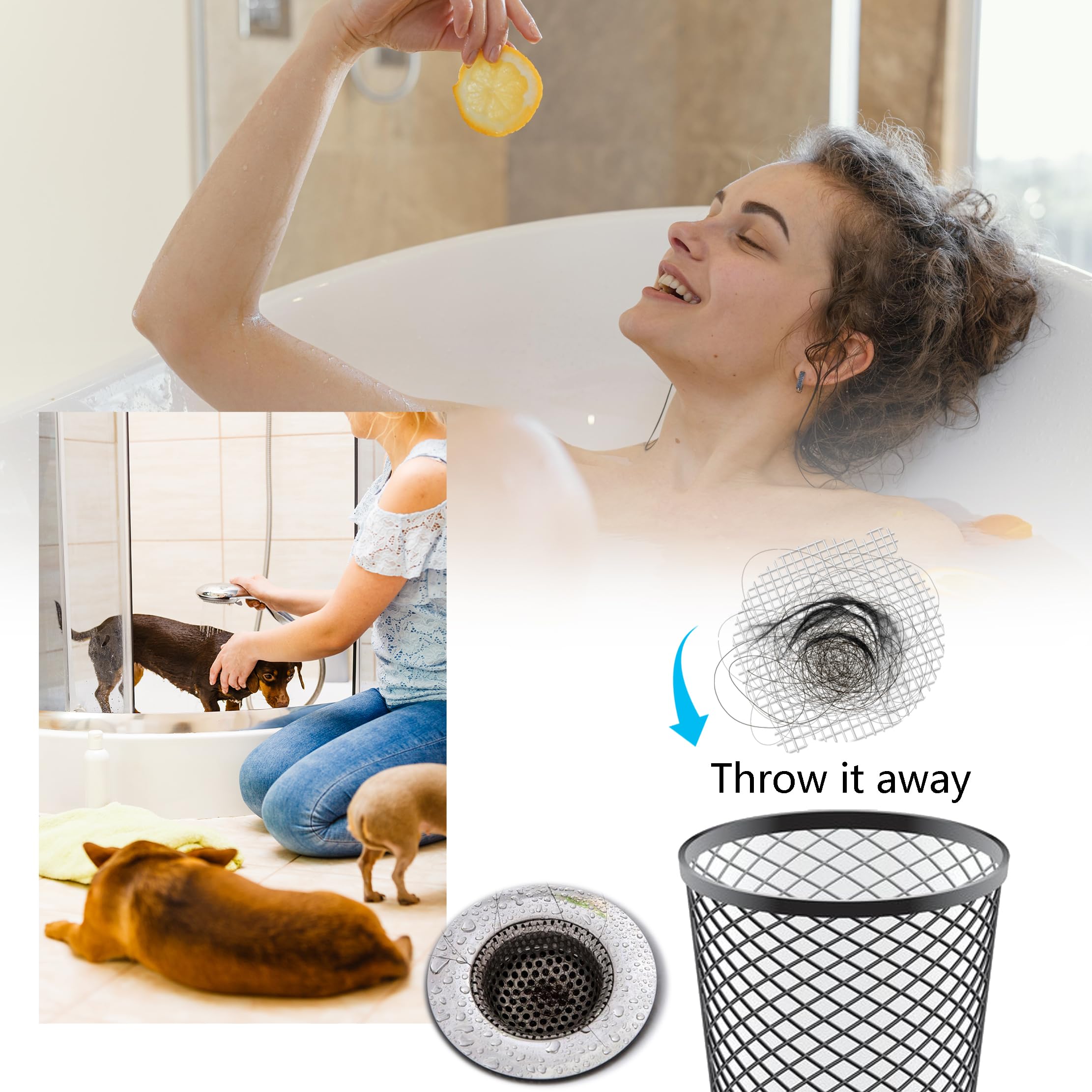 Melfluo 50 Pcs Disposable Shower Drain Cover Hair Catcher,Floor Drain Sticker,Drain Cover Sticker,Bathroom,Kitchen,Bathtub,Laundry,Shower Drain Stickers for Hair