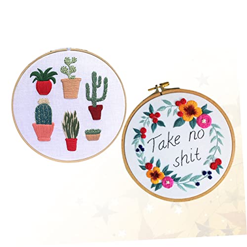 BETOOKY 1 Set Starter Punch Needle Kit Piecing Thread Cross Painting Cross Stitching Thread Cross Starter Kit Ornament Kits Cross Stitching Material Kit Embroidery White Child Household