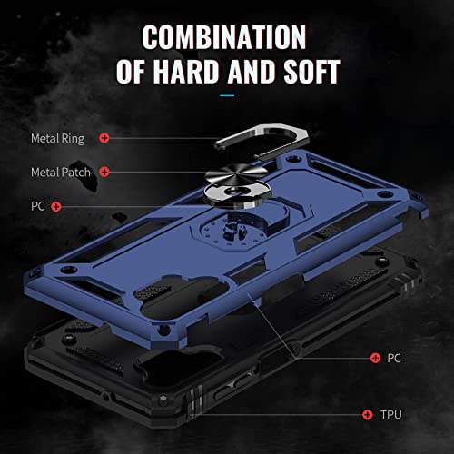 Galaxy A13 LTE 4G Case,(NOT for 5G) Samsung A13 Case,with Screen Protector,[Military Grade] 16ft. Drop Tested Cover with Magnetic Kickstand Car Mount Protective Case for Galaxy A13 4G, Blue