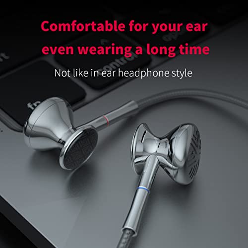 FiiO FF3 Headphones Earbuds Wired Deep Bass 1DD High Resolution Earphones Comes with 2.5/3.5/4.4mm Swappable Plugs Lossless Sound for Smartphones/PC/Laptop/Tablet(Black)