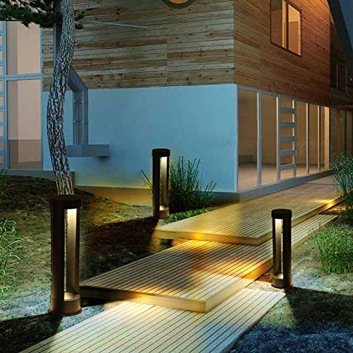 ZZYJYALG Modern Minimalist Lawn Waterproof Column Light Outdoor Aluminum Rust- Proof LED Garden Light Garden Villa Landscape Pillar Light Home Garden Post Lantern
