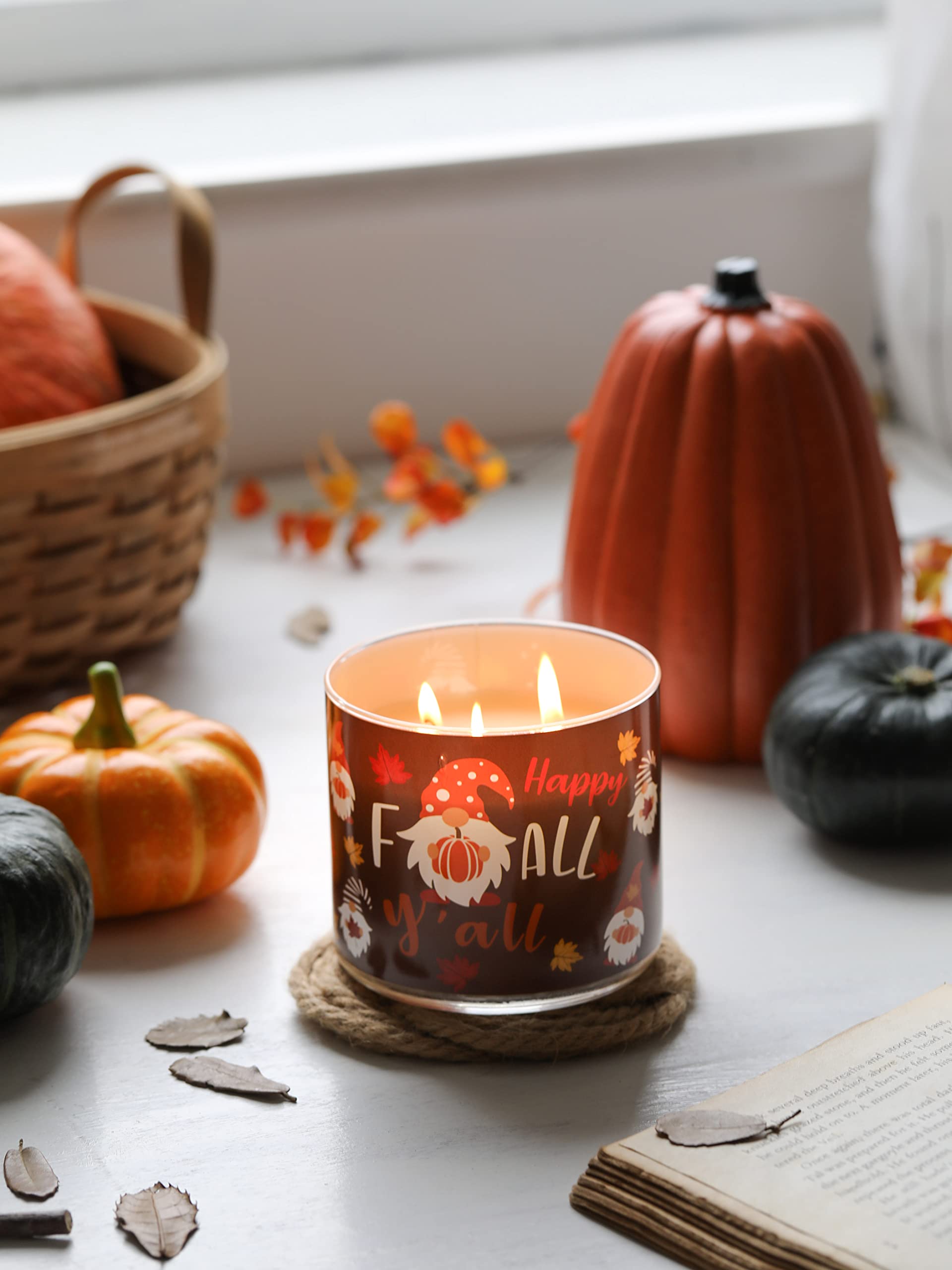 Fall Candle,Pumpkin Spice Candle, Pumpkin Scented Candle,Autumn Large 3 Wicks for Home Decor, 14 oz