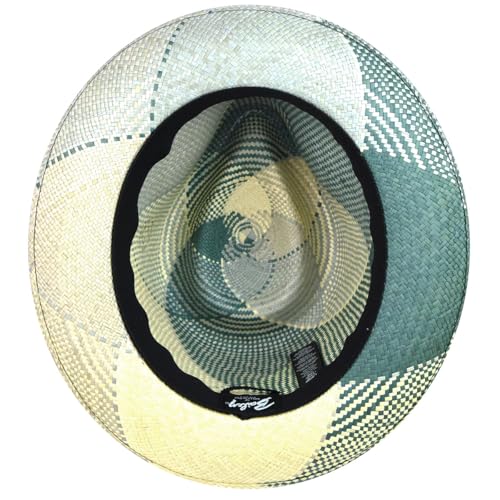 Bailey of Hollywood Giger Panama Fedora - Blue Surf Plaid/L Blue Surf Plaid, Large