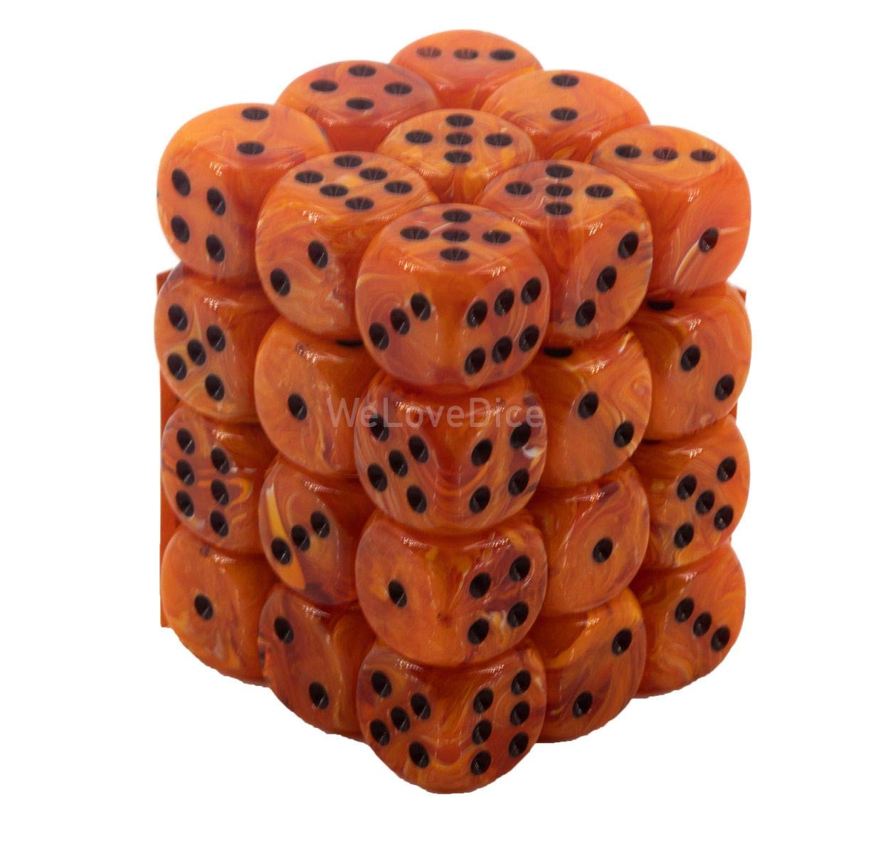 DND Dice Set-Chessex D&D Dice-12mm Vortex Orange and Black Polyhedral Dice Set-Dungeons and Dragons Dice Includes 36 Dice β D6, Various (CHX27833)