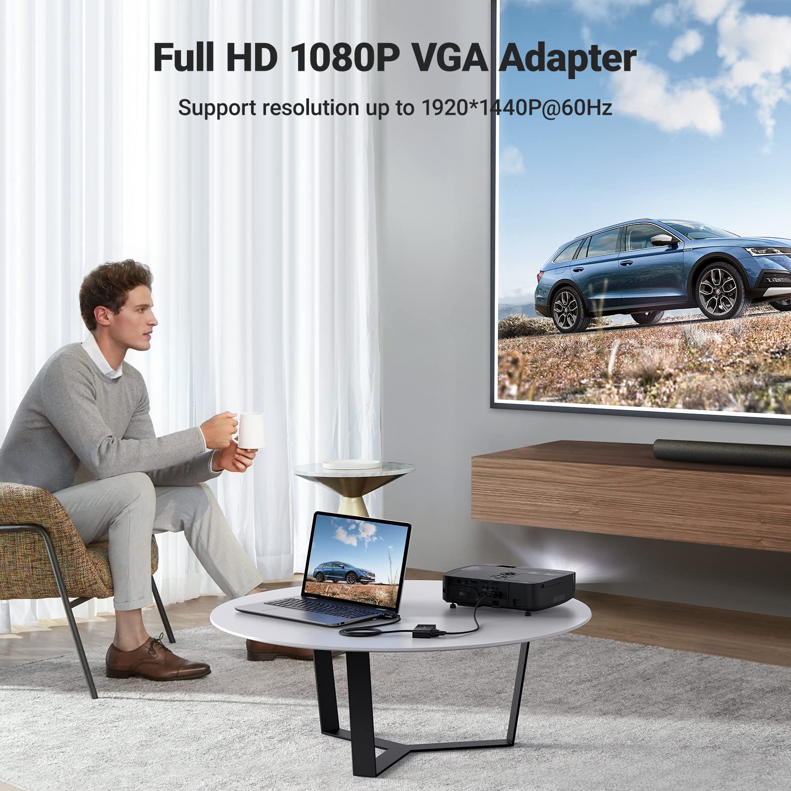 UGREEN VGA Splitter 1 in 2 Out Screen Duplication Support Mirror Mode Only Y Splitter Computer Monitor VGA SVGA Port with 1M Cable Support 1080P 60Hz for Laptop PC to Monitor