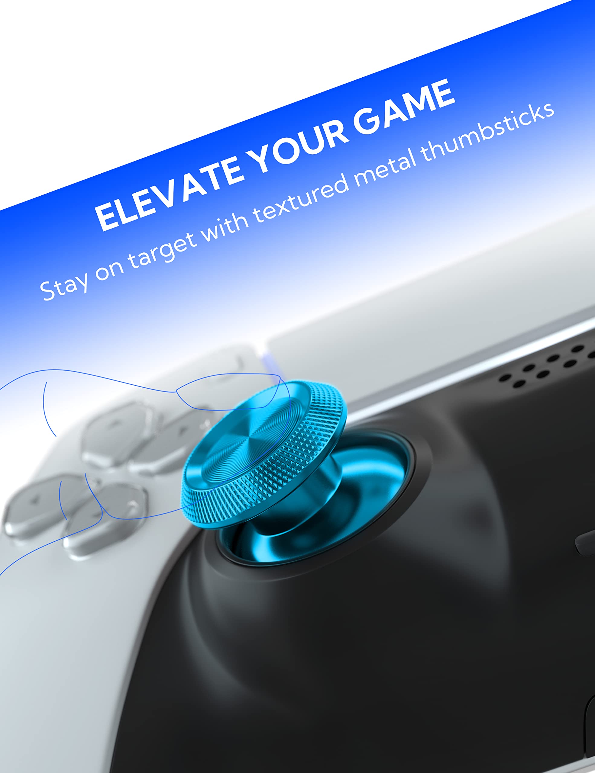 Avericht Metal Thumbsticks for PS5 Controller, Aluminum Joystick Replacement Kit for Dualsense Controller Accessories (Black)