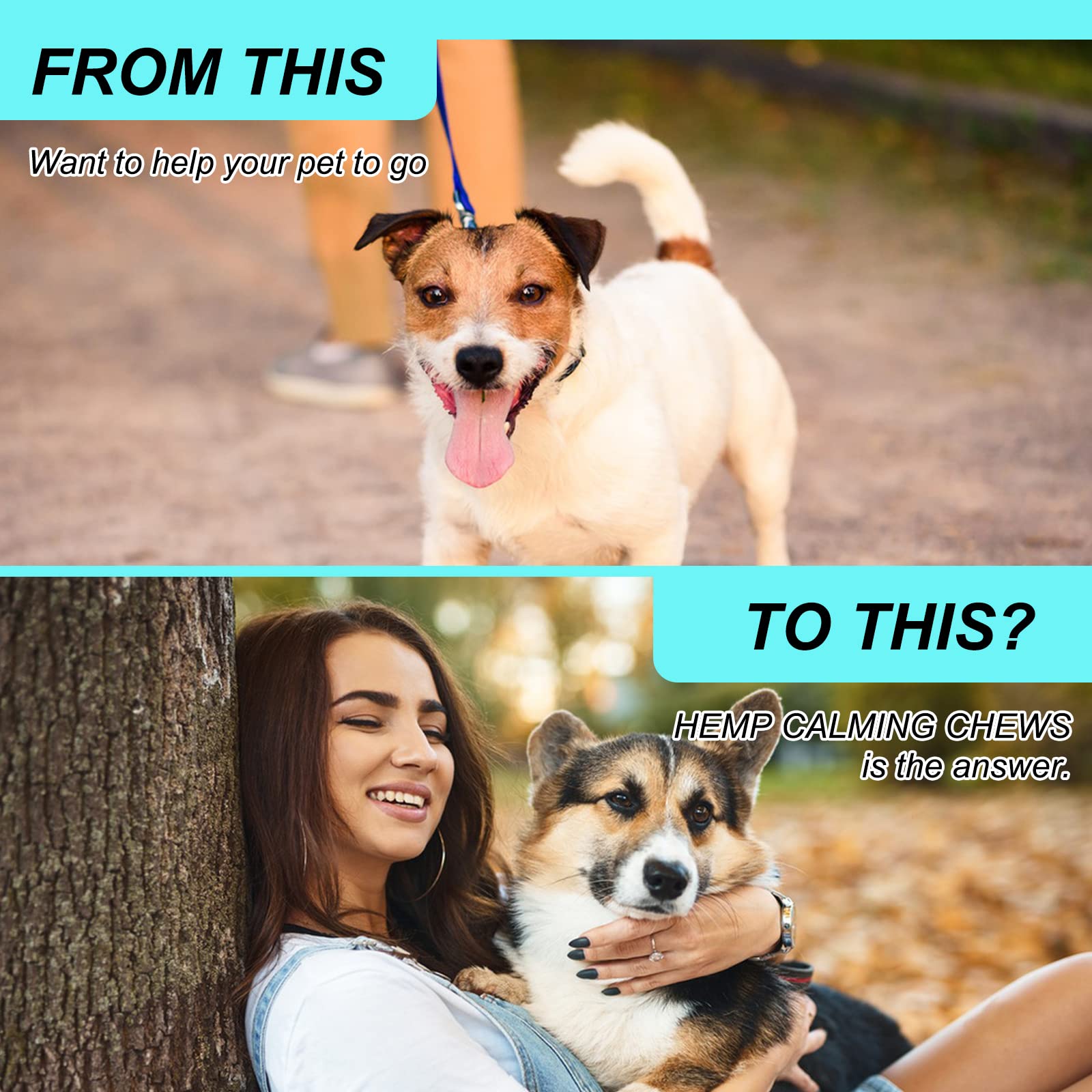 Bieyoc Calming Chews for Dogs - Natural Stress and Anxiety Relief, 150 Soft Dog Calming Chews Help Dog Anxiety Relief. (Peking Duck)
