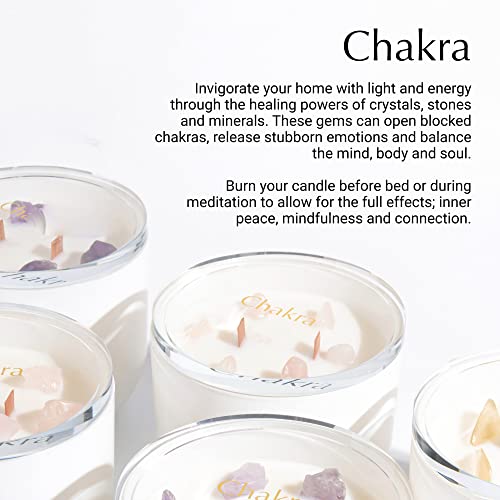 Hidden Label Healing Crystal Candle,2 Wood Wicks Scented Crackling Candles, Meditation Healing Candles with Crystals Inside