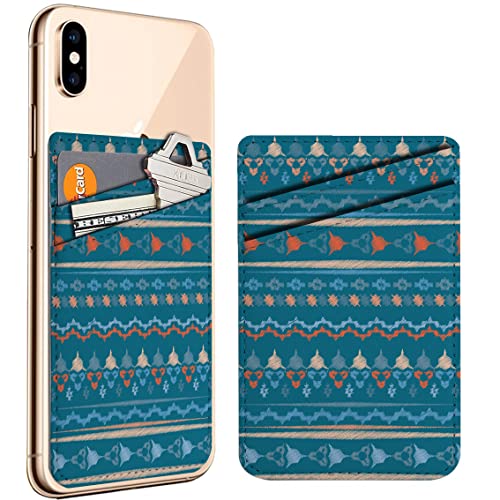 Diascia Pack of 2 - Cellphone Stick on Leather Cardholder ( Ethnic Boho Print Pattern Pattern ) ID Credit Card Pouch Wallet Pocket Sleeve
