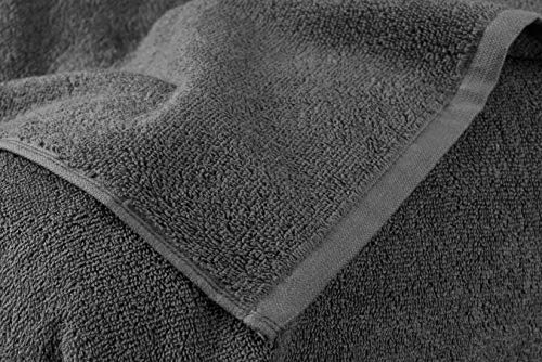 GLAMBURG 100% Cotton 6 Pack Bath Towel Set, Ultra Soft Bath Towels 22x44, Towels for Gym Yoga Pool Spa, Quick Drying & Highly Absorbent - Charcoal Grey