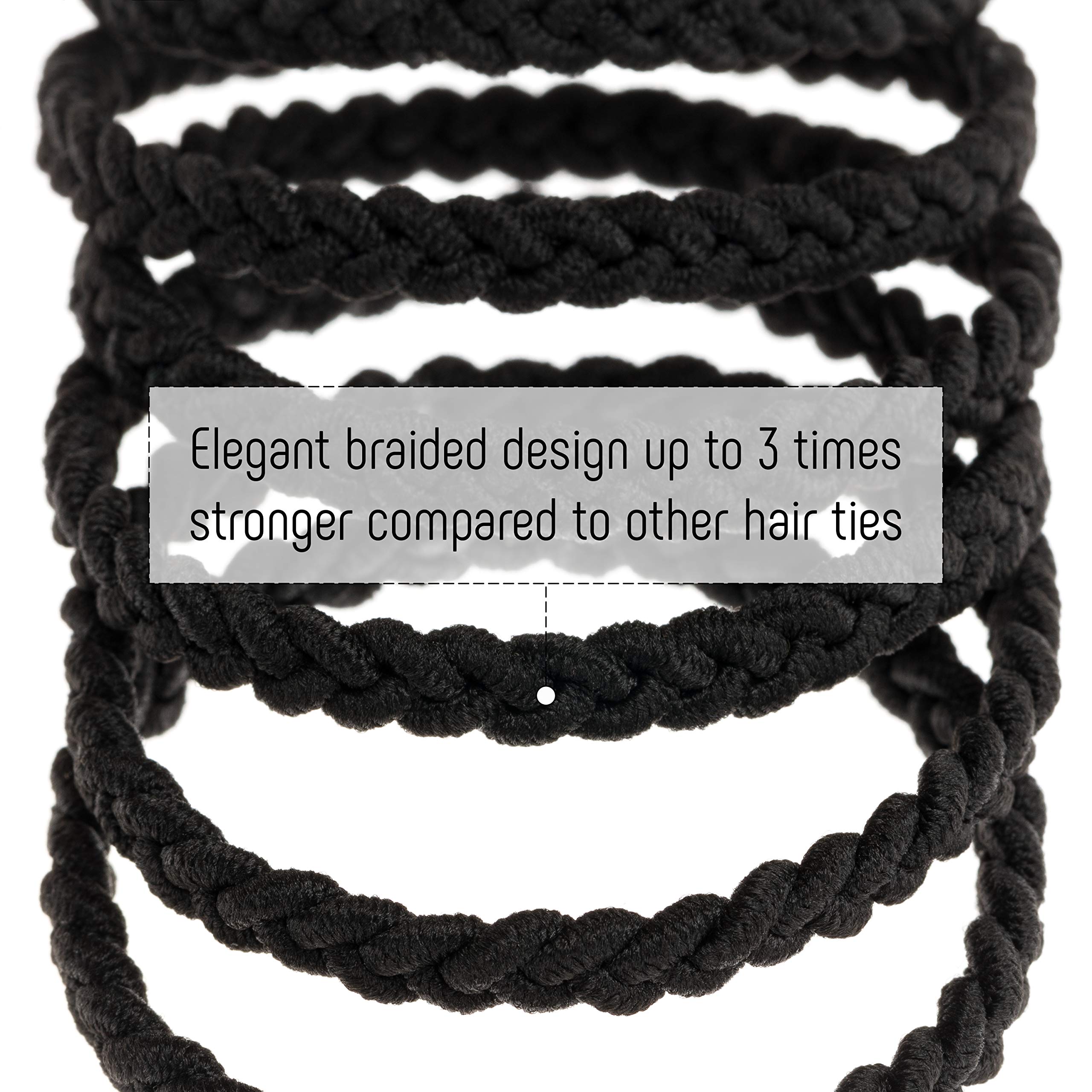 Braided Hair Ties Goody Woven Ponytail Holders Bracelet Band Elastics for Women & Men Thick Thin Hair
