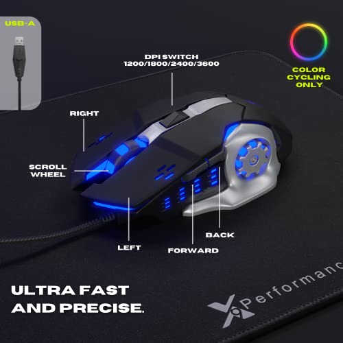 Gaming Keyboard and Mouse and Headset and Mouse Pad, X9 Performance 4 in 1 RGB Gaming Bundle Set Up to Game - Gaming Mouse and Keyboard Combo Kit Works with Xbox One, PS5, PS4