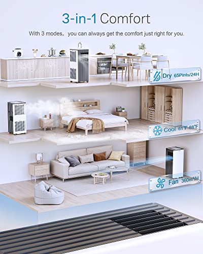 FIOGOHUMI 12000BTU Portable Air Conditioner - Portable AC Unit with Built-in Dehumidifier Fan Mode for Room up to 350 sq.ft. - Room Air Conditioner with 24Hour Timer & Remote Control Window Mount Kit
