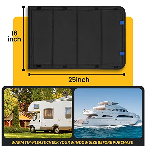 funomo RV Door Window Shade, New Model Foldable Velcro RV Blackout Window Cover, UV Rays Protection Camper Trailer Door Window Cover, Waterproof Thickened Oxford Fabric (Black-B)