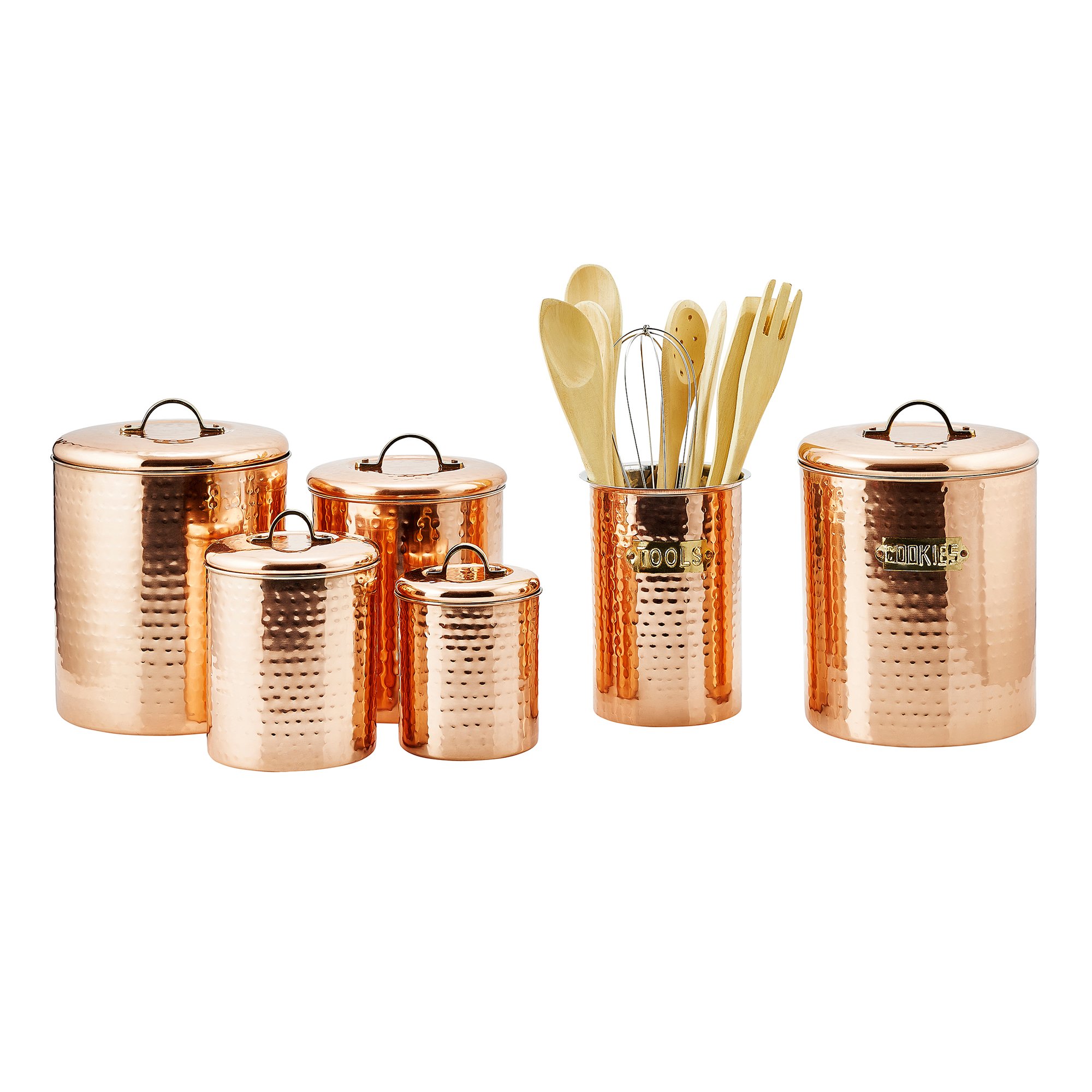 Old Dutch Hammered Copper Canister Set, Set of 4