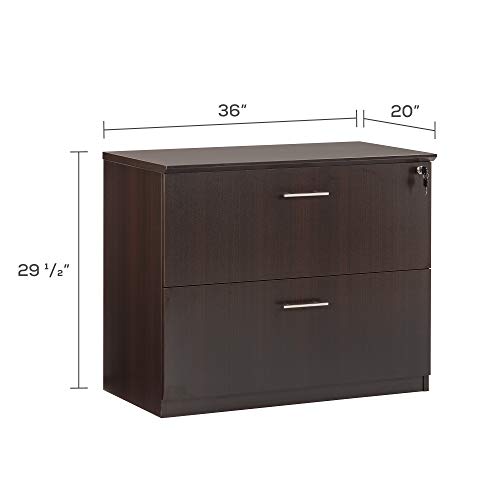 Mayline MVLFLDC Medina 2-Drawer Locking Lateral File Cabinet, Letter and/or Legal, Mocha Laminate