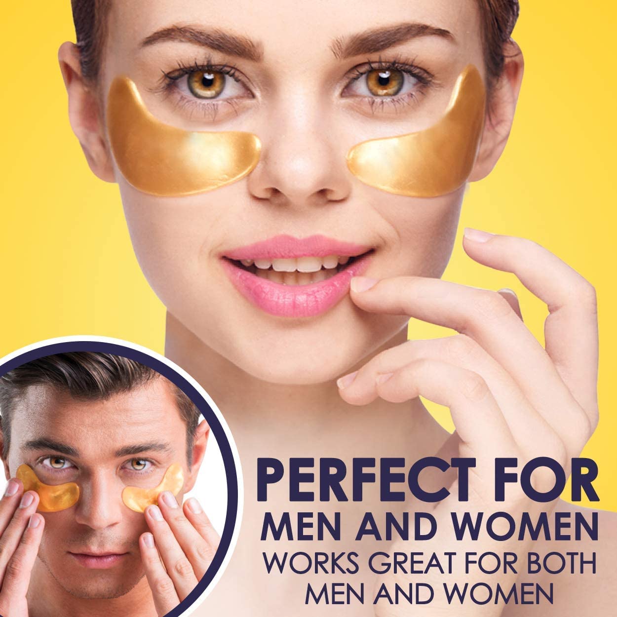 Cedlize Under Eye Collagen Patch, 24K GOLD ANTI-AGING MASK, Pads For Puffy Eyes & Bags, Dark Circles and Wrinkles, With Hyaluronic Acid, Hydrogel, Deep Moisturizing Improves Elasticity, 30 PAIRS