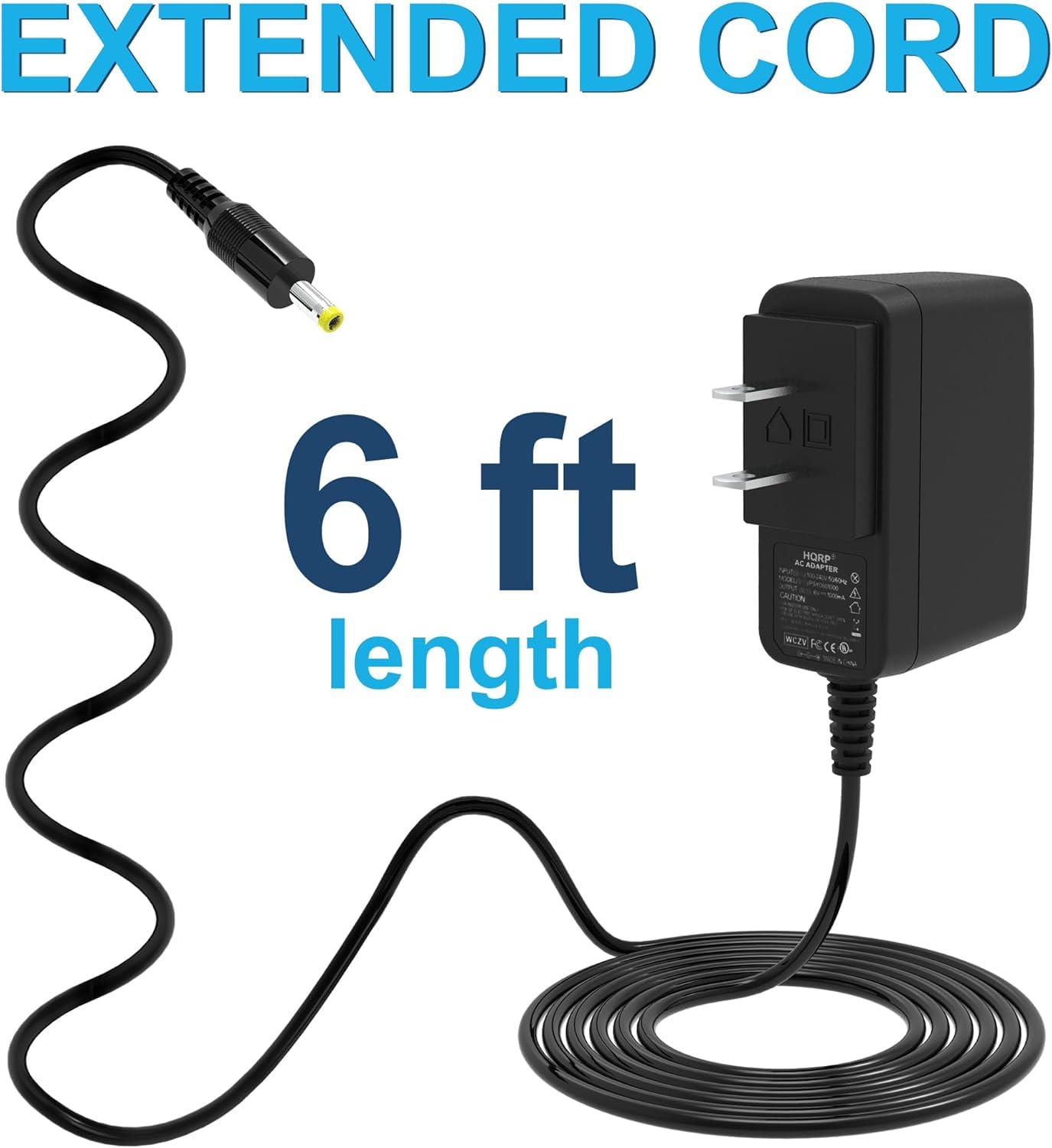 HQRP 6V AC Adapter Compatible with Sony AC-6013 RDP-M5IP RDP-M7iP Portable Speaker Dock Power Supply Cord Adaptor 1-489-625-11 RDPM5iPBLK RDPM5IPSIL, 6 Ft Long Cord + Euro Plug Adapter
