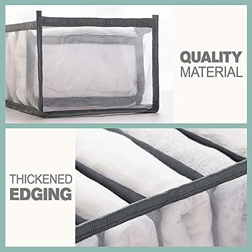 Wardrobe Clothes Organizer(2PCS)- Closet Organizers and Storage Baskets - Foldable, Easy To Clean, Save Space Clothing Storage Bins, Portable Storage Containers for Bedroom Dorm Room (GRAY, Large)