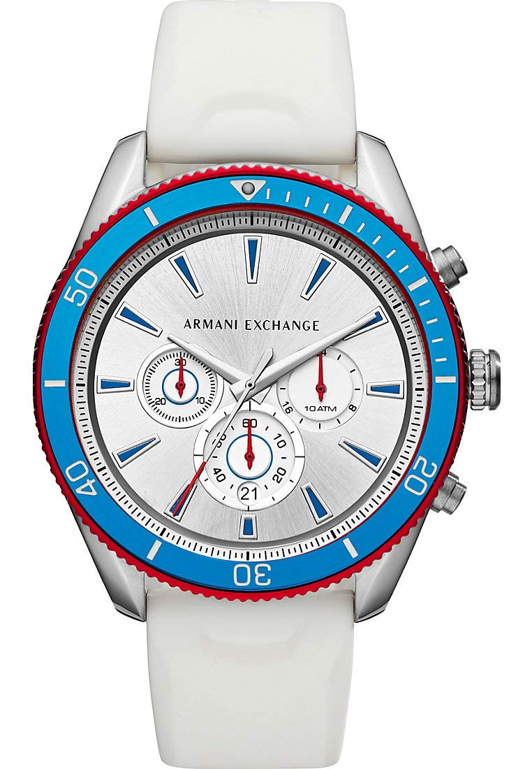 Armani Exchange Mens Chronograph Quartz Watch with Silicone Strap AX1832