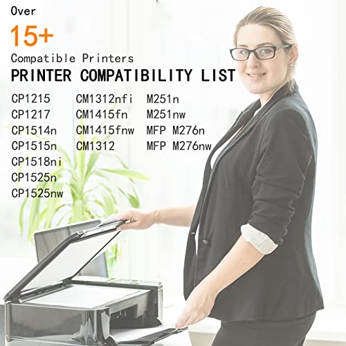 FUDEECON Compatible Toner Cartridge Replacement for 125A CB542A Suitable for use in HP CP1215 CP1210 CP1515N CP1518NI CM1312nfi CM1300 CM1312 Printer(Yellow,1-Pack)