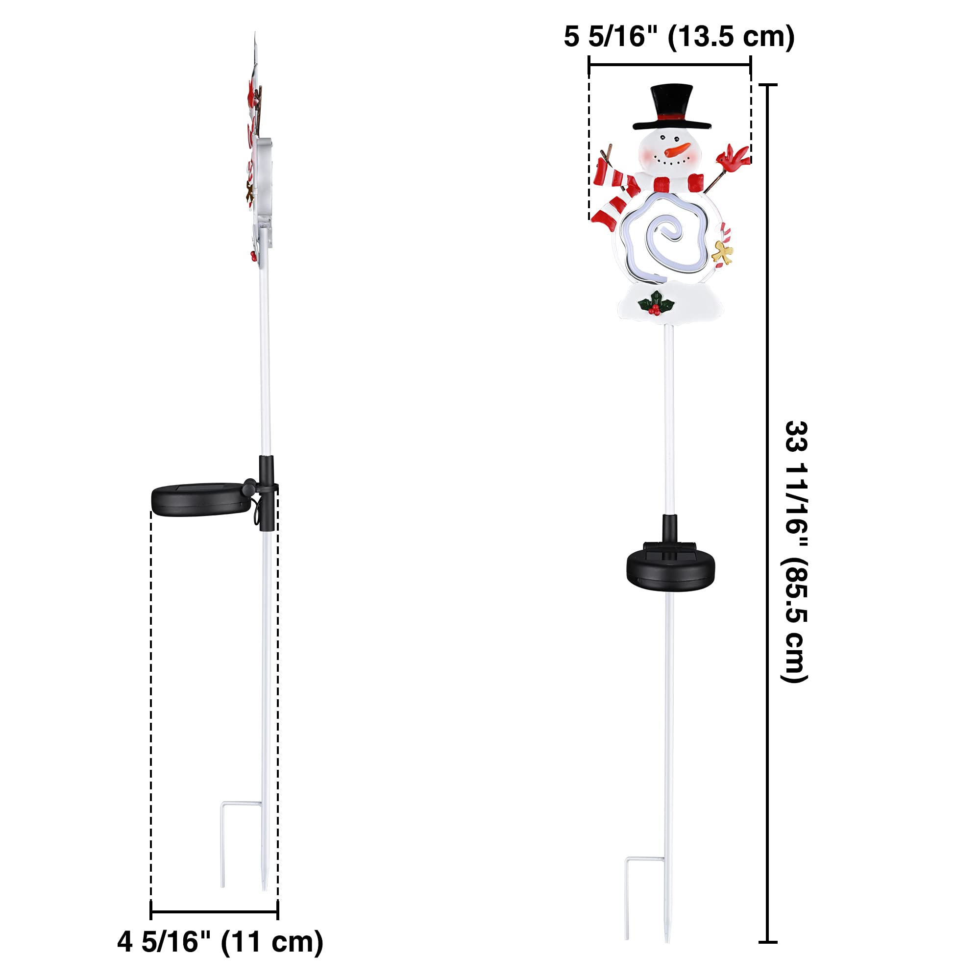 Yescom 8 Packs Solar Snowman Stake Lights Christmas Decor Solar Pathway Lights Waterproof Solar Stakes Lights for Outdoor Patio Garden