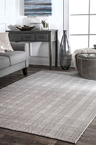 nuLOOM Hand Loomed Kimberley Area Rug, 4' x 6', Grey