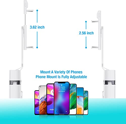 Fugetek 40'' Quadrapod Lighted Selfie Stick Stand, Lightweight 7oz, Wireless Bluetooth Remote, Patented Ultra Stable 4 Legs, 3 Onboard Light Modes, Compatible with iPhone & Android (White)
