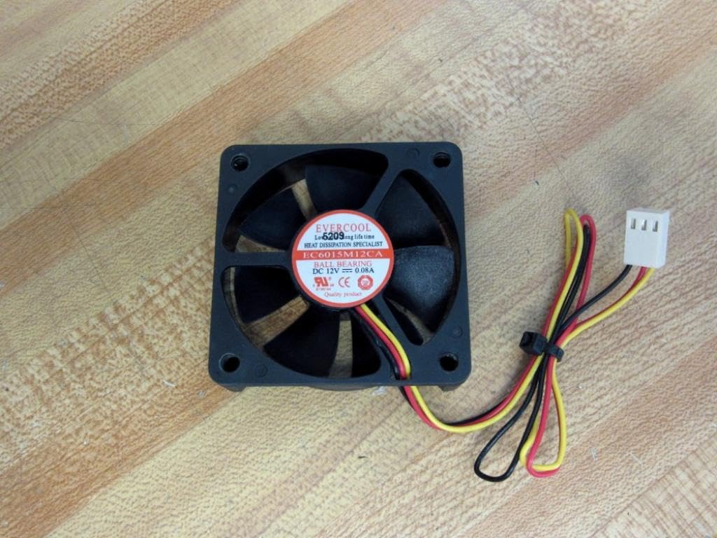 EVERCOOL EC6015M12CA with 3 PIN Connector, 60X60X15MM, Medium Speed, 12 Volt Fan