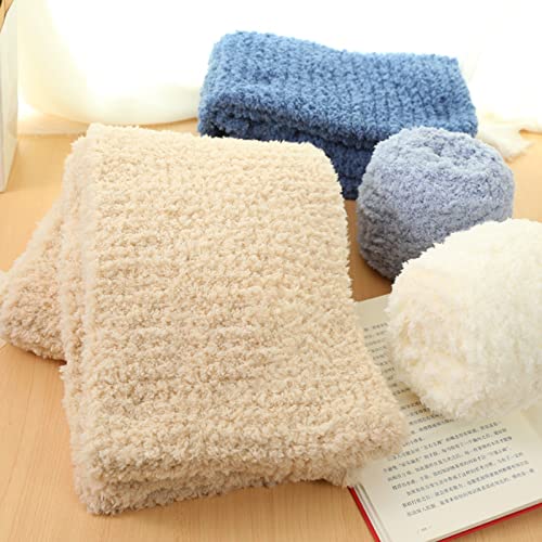 Generic Chenille Yarn Fluffy Coral Velvet Yarn Hard to Fade for Sewing Shop 1 Roll White