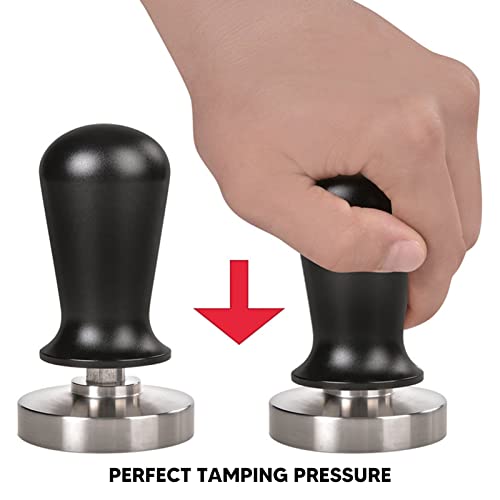 Hand Tamper, Calibrated Compression Mechanism Food Grade Calibrated Coffee Tamper for Cafe(58 Thread Base)
