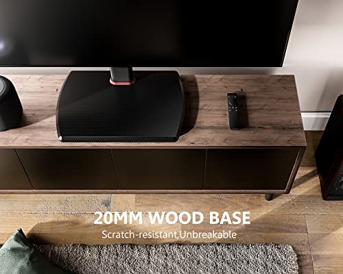 FITUEYES Universal TV Stand Base for 32-55 60 inch TV, 2.22 FT Table Top TV Stand with Swivel Mount & Wood Base, Height Adjustable, Max Load 88 lbs, Black