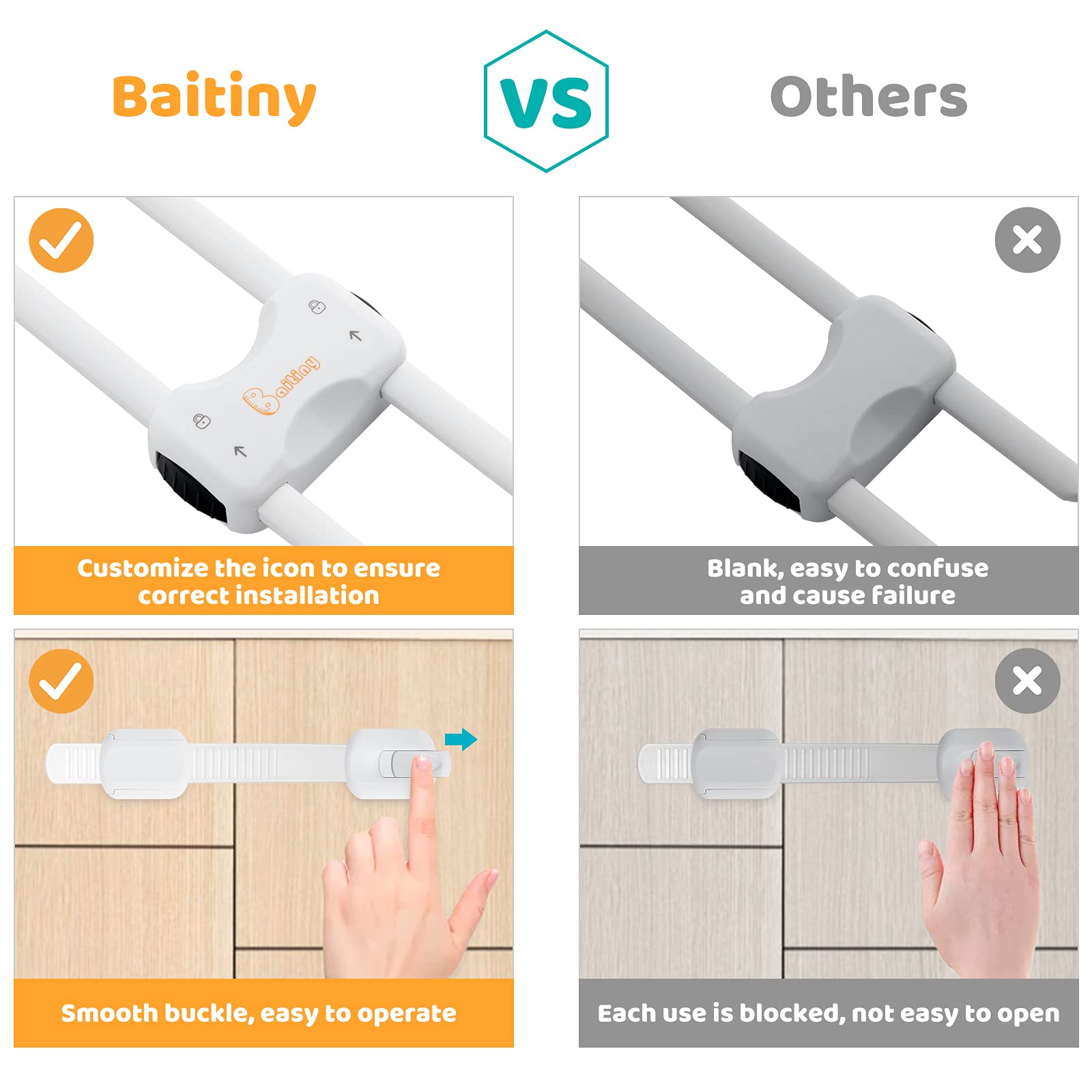 Baby Proofing Cabinets Locks, 12 Pack Sliding Door Lock and Fridge Lock Combination for Babies Safety, Super Easy to Use Child Locks for Cabinets Door Knob, For All Solution Baby Items Bay Shower Gift