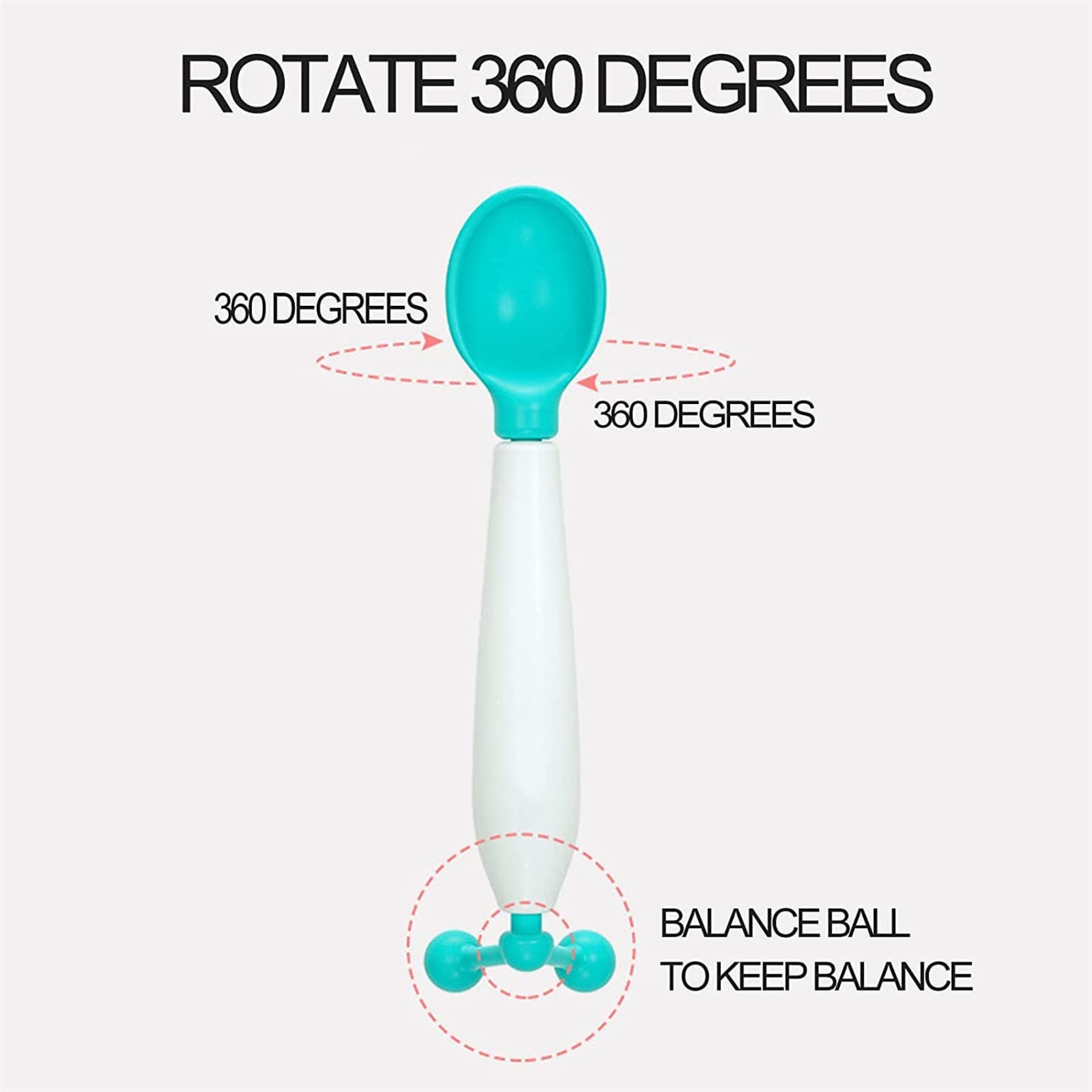 BIERDAN 2022 New Childrens Spoon Gravity Rotating Spoon Childrens Spill-Proof Spoon Temperature-Sensitive Color-Changing Spoon 360°Rotating Spoon Toddler Silicone Self Feeding Spoon