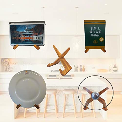 Cookbook Stand,Recipe Book Stand for Reading, Wood Book Stand -,Book Holder for Thick Cookbooks, Textbooks,Fits Small Counter or Desk Space,Portable Kitchen Hands Free Cook Book