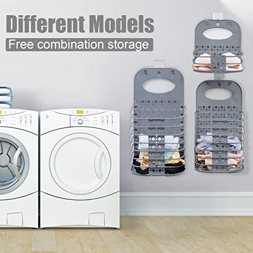 JISON21 Collapsible Laundry Basket Hanging Laundry Hamper With Handle Dirty Laundry Basket, Portable Punch Free Foldable Plastic Laundry Basket For Home, College Dorm